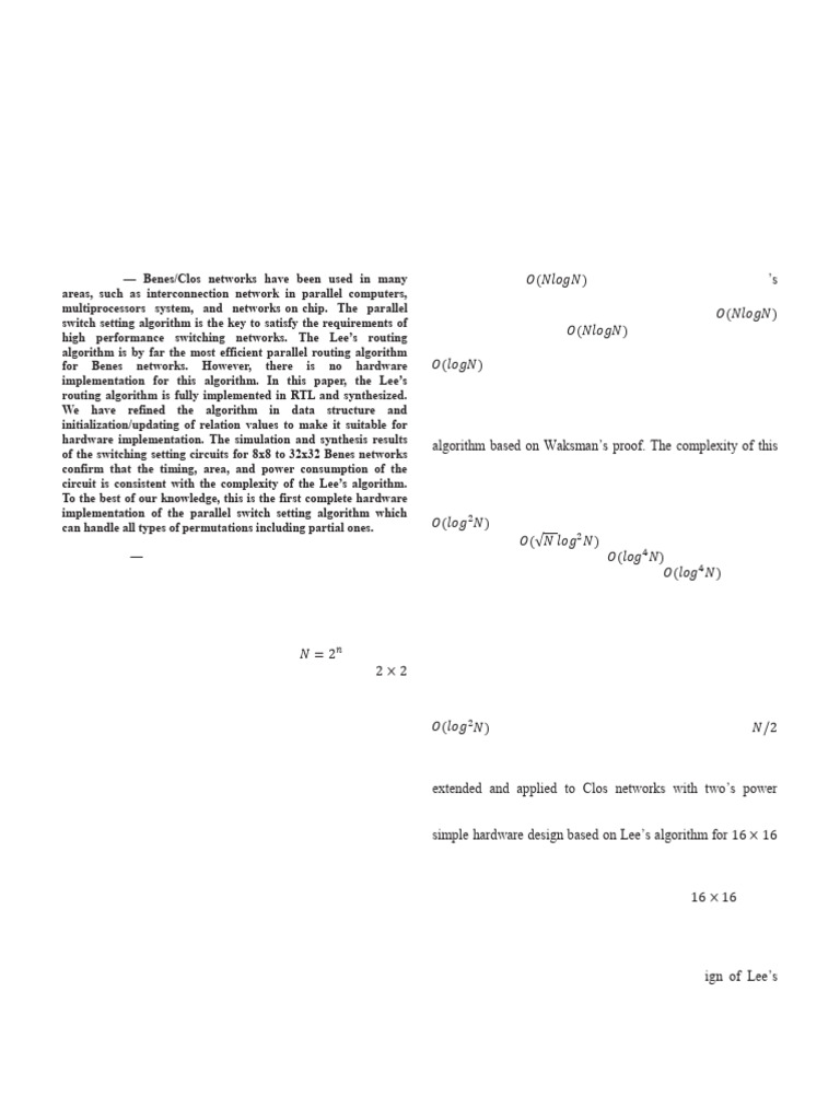 Hardware Implementation of Benes Networks | PDF | Computer Science | Computer Programming