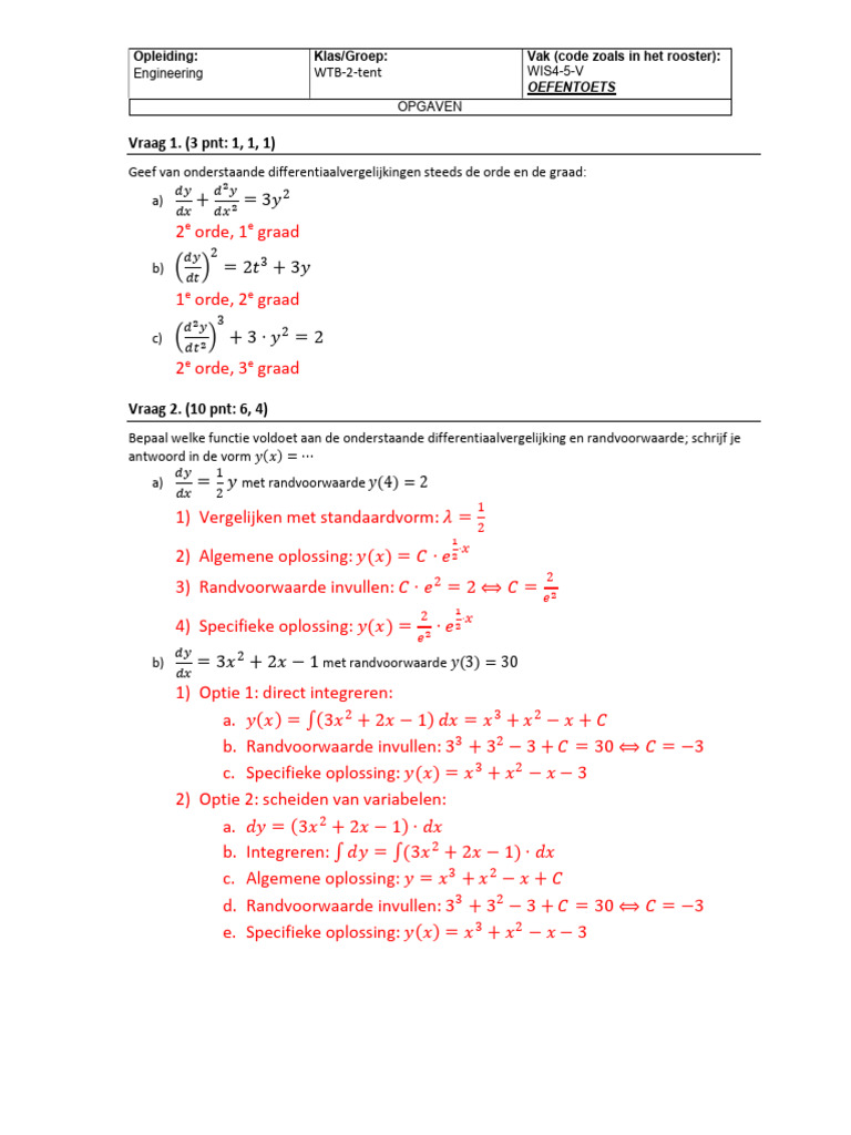 WTB-2-tent - WIS4-5-V - OEFENTOETS UITWERKINGEN | PDF