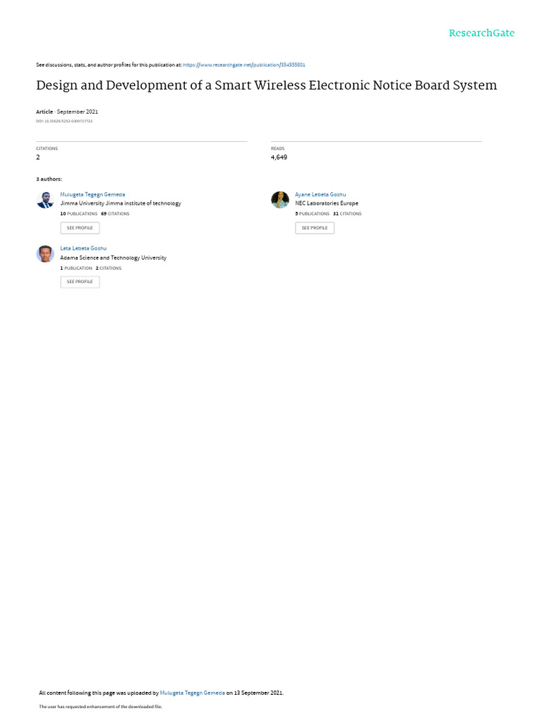 Smart Wireless Notice Board Design | PDF | Bluetooth | Arduino