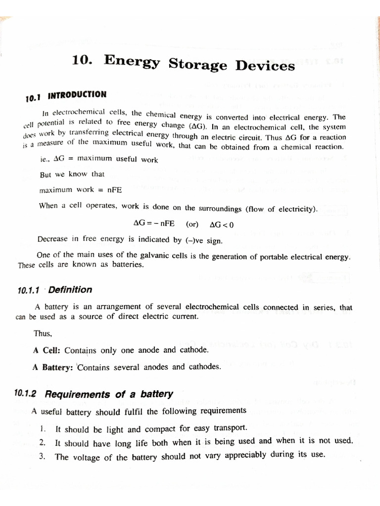 [CHEM] - Energy Storage Devices | PDF