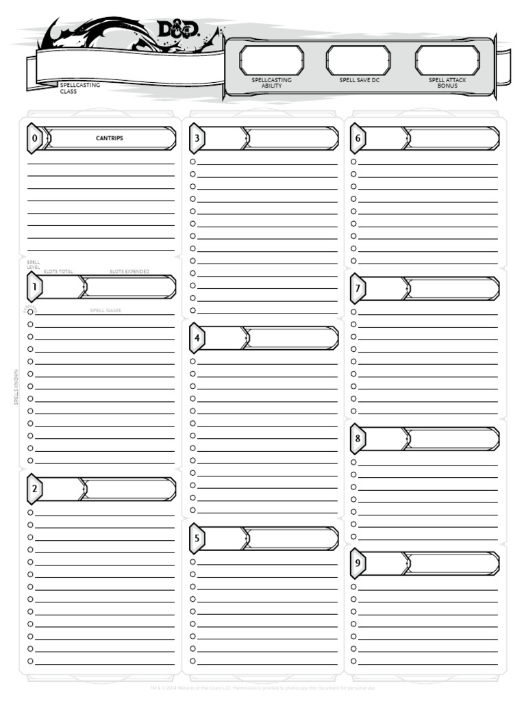 Azrix Spellcasting Sheet (Boss) | PDF