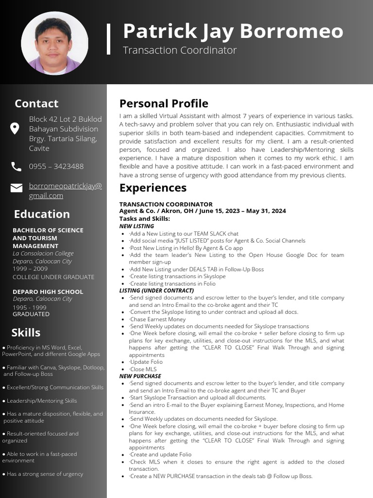 Experienced Virtual Assistant Profile | PDF | Database Transaction