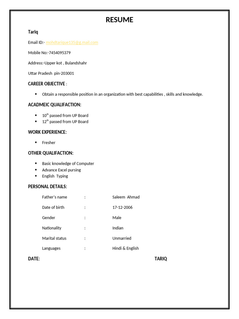 Entry-Level Job Seeker Profile | PDF
