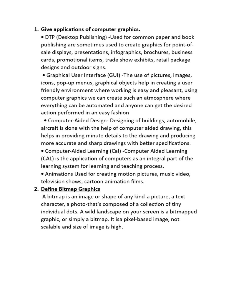 CGR Allunits Q&A Ankushhhhh | PDF | Computer Graphics | 2 D Computer Graphics