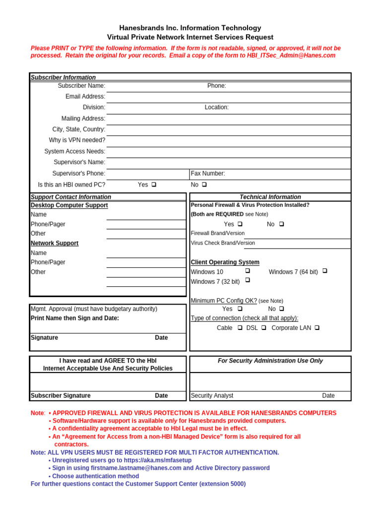 VPN Service Request Form Guide | PDF | Computer Network | Virtual ...