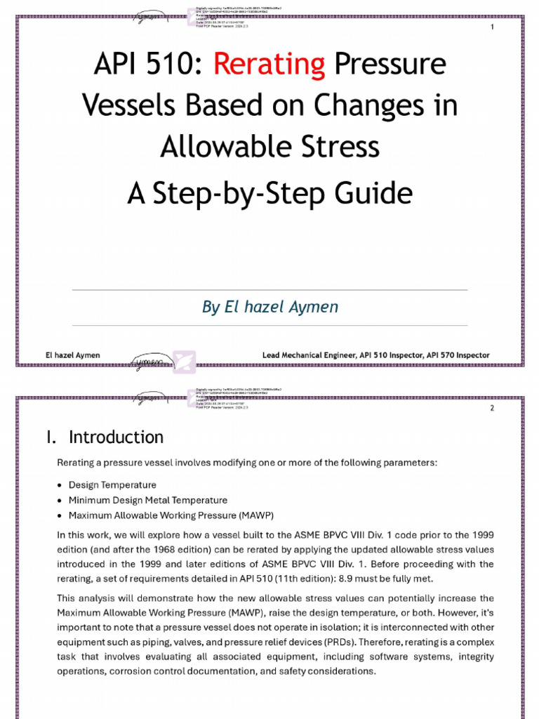 API 510 - Rerating Pressure Vessels | PDF | Information Technology ...