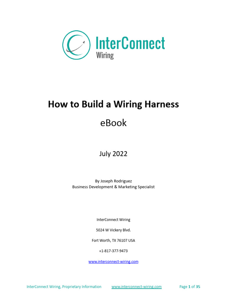 Building a Wiring Harness Guide | PDF | Electrical Connector ...