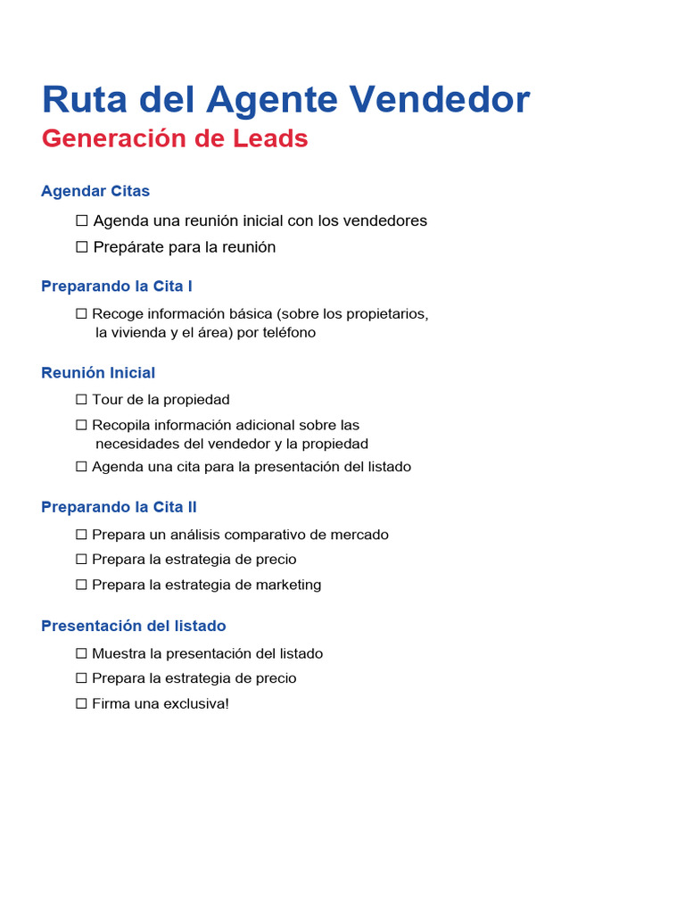 Ruta Del Agente Vendedor | PDF | Negocios | Finanzas y dinero