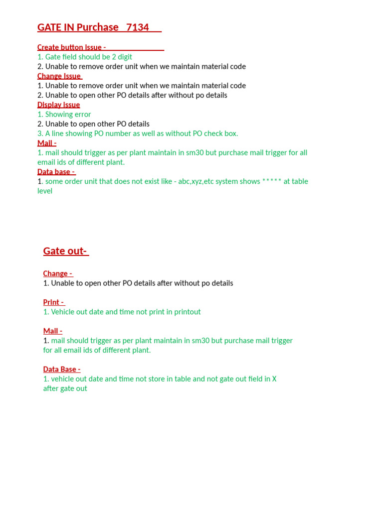 GATE IN Purchase Issues and Solutions | PDF
