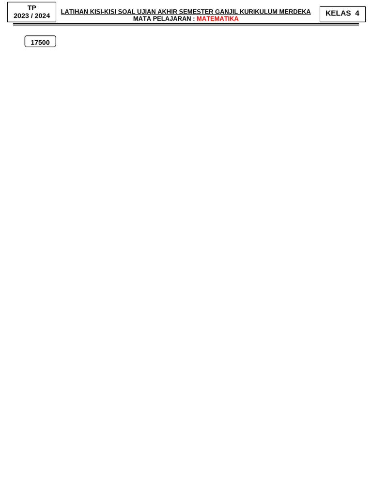 Latihan Kisi-Kisi MTK | PDF