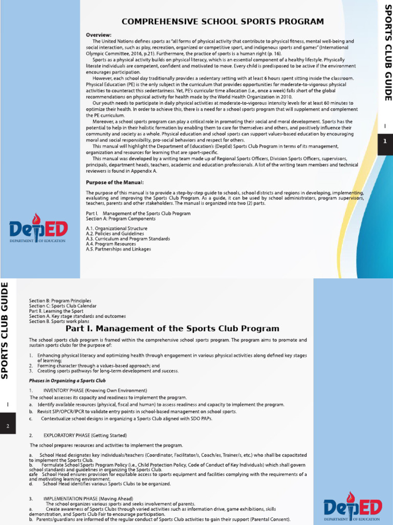 DepEd Sports Manual 1 | PDF