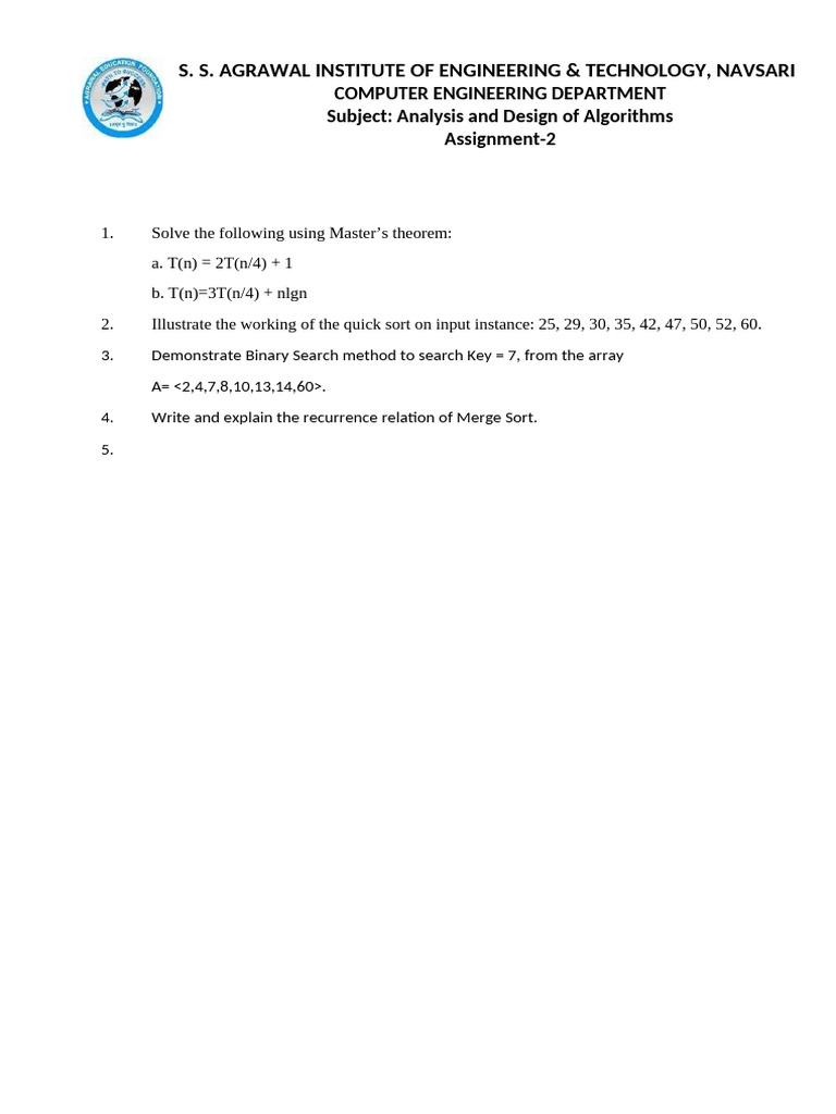 ADA Assignment 1 | PDF