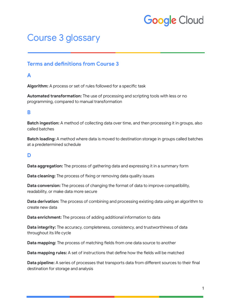 Course 3 Glossary | PDF | Sql | Information Technology Management