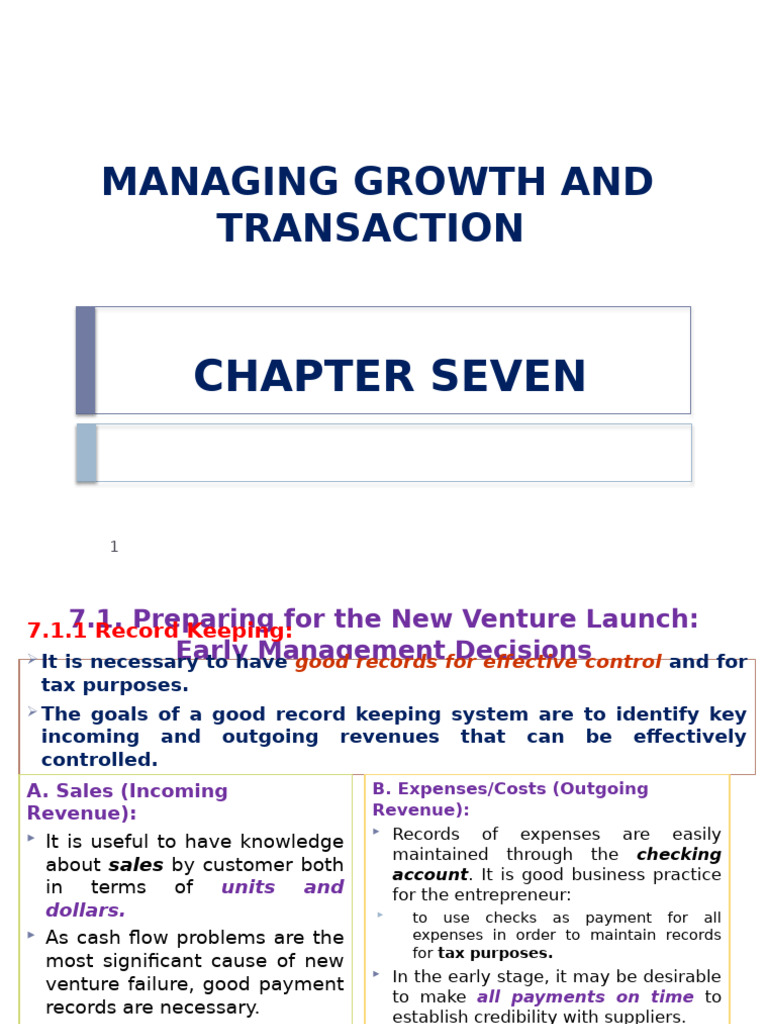Managing Growth and Transaction: Chapter Seven | PDF | Mergers And ...