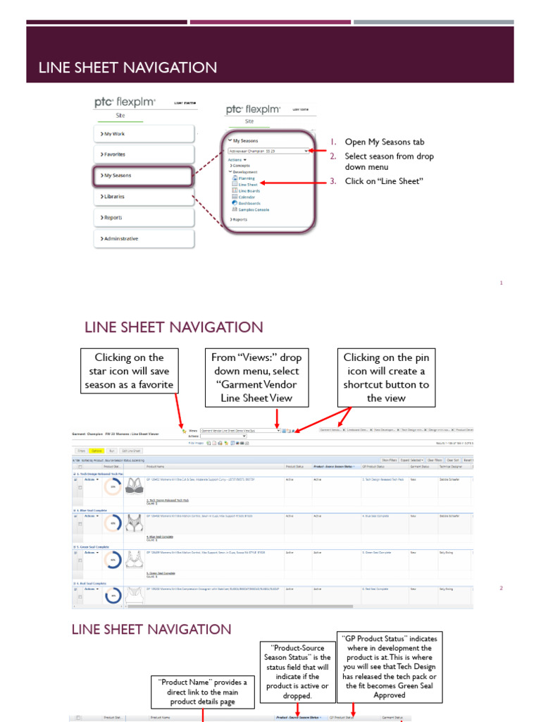 Line Sheet Navigation Guide | PDF
