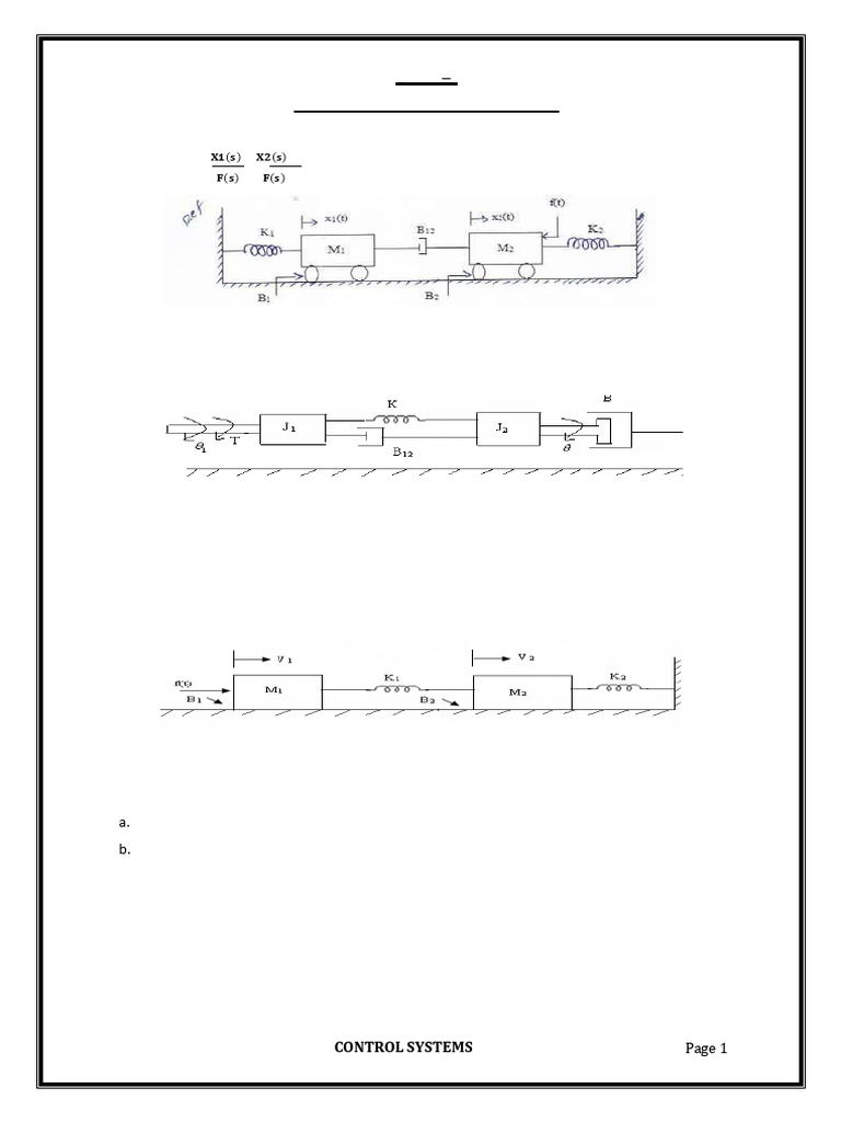 Control Systems Question Bank | PDF | Damping | Feedback