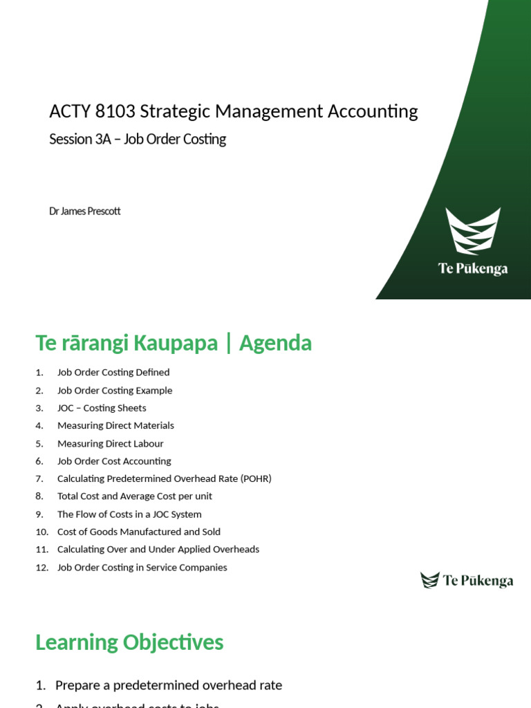 ACTY8103 Session 3A - Job Order Costing | PDF | Cost Of Goods Sold ...