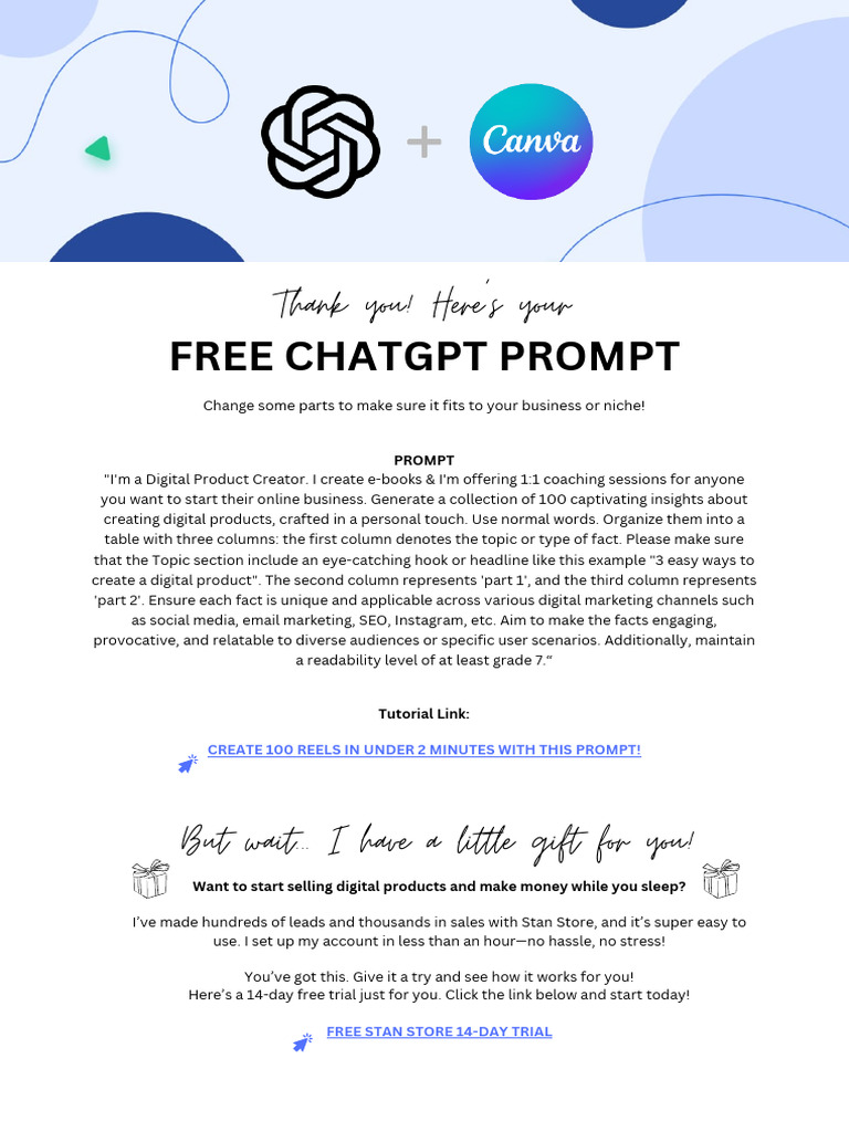 Freebie Chatgpt Prompt | PDF