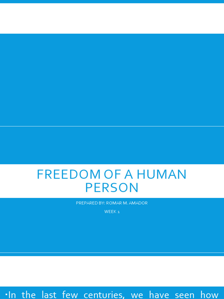 Understanding Human Freedom and Responsibility | PDF | Free Will ...
