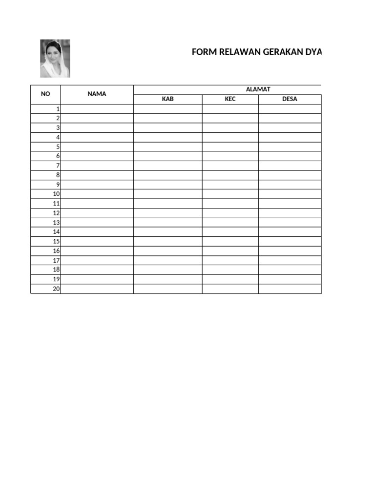Form Pendataan Dre | PDF