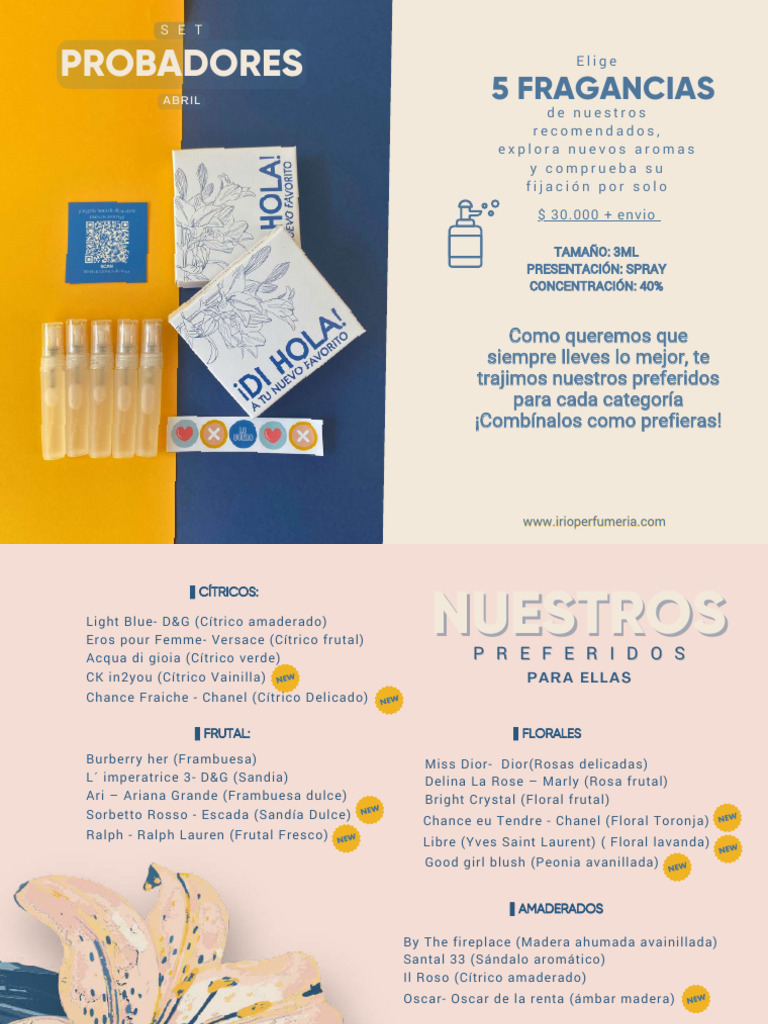 Probadores de Fragancias Recomendadas | PDF | Cocina, comidas y vino
