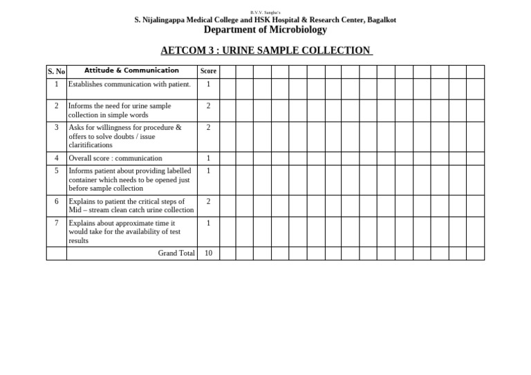 AETCOM 3 Urine Sample Collection | PDF