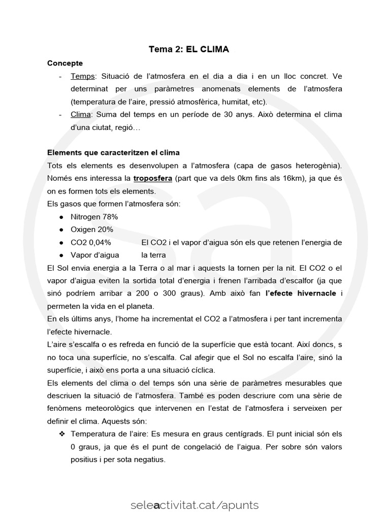 Tema 2 EL CLIMA Gemma Ribas | PDF