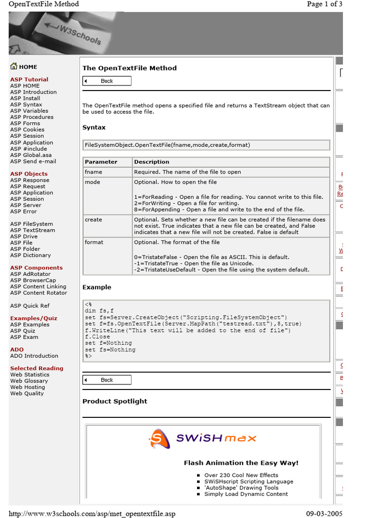 Opentextfile Pdf Active Server Pages Computer File 4122