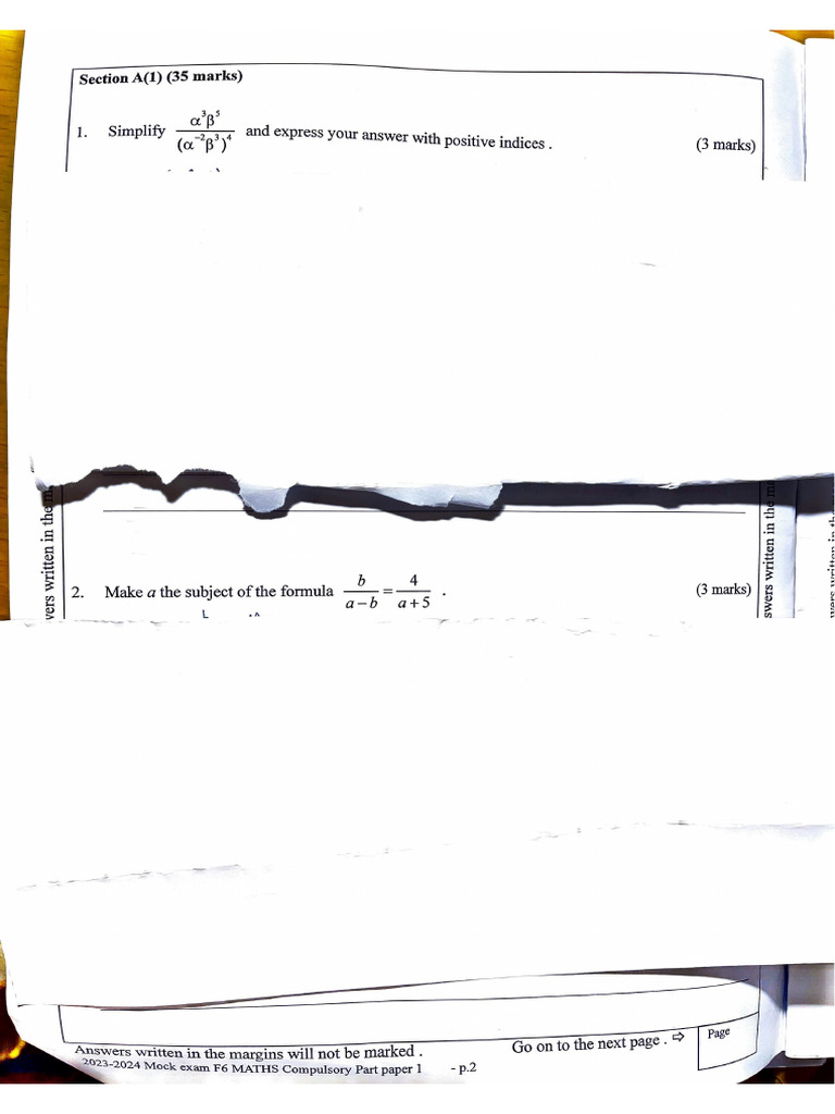 2024 HWC Math Mock P1 PDF | PDF