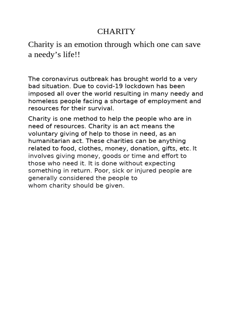 Charity | PDF