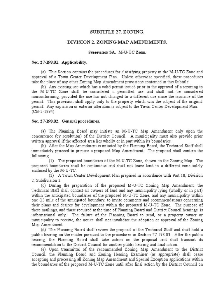 M U TC Zone Ordinance | PDF | Constitutional Amendment | Zoning