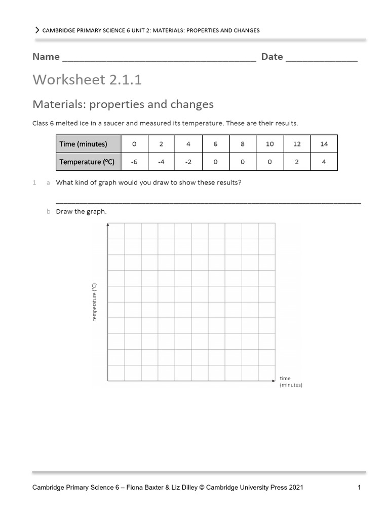 P - Science - 6 - Worksheets - Unit 2 | PDF | Water | Temperature