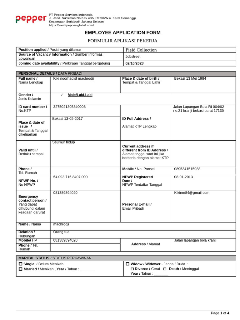 Application Form | PDF