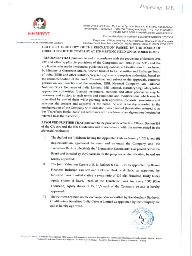 Bfil Board Resolution | PDF
