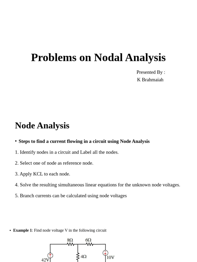 Problems On Nodal Analysis | PDF