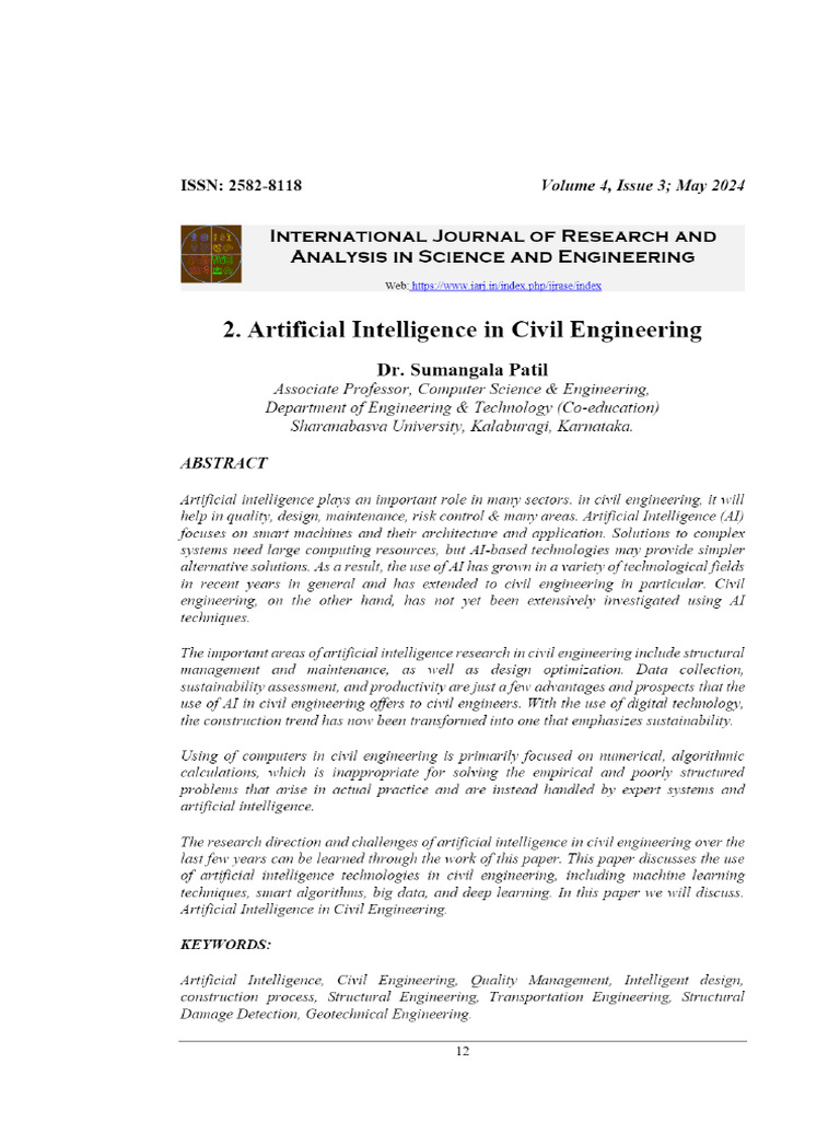 View of Artificial Intelligence in Civil Engineering | PDF
