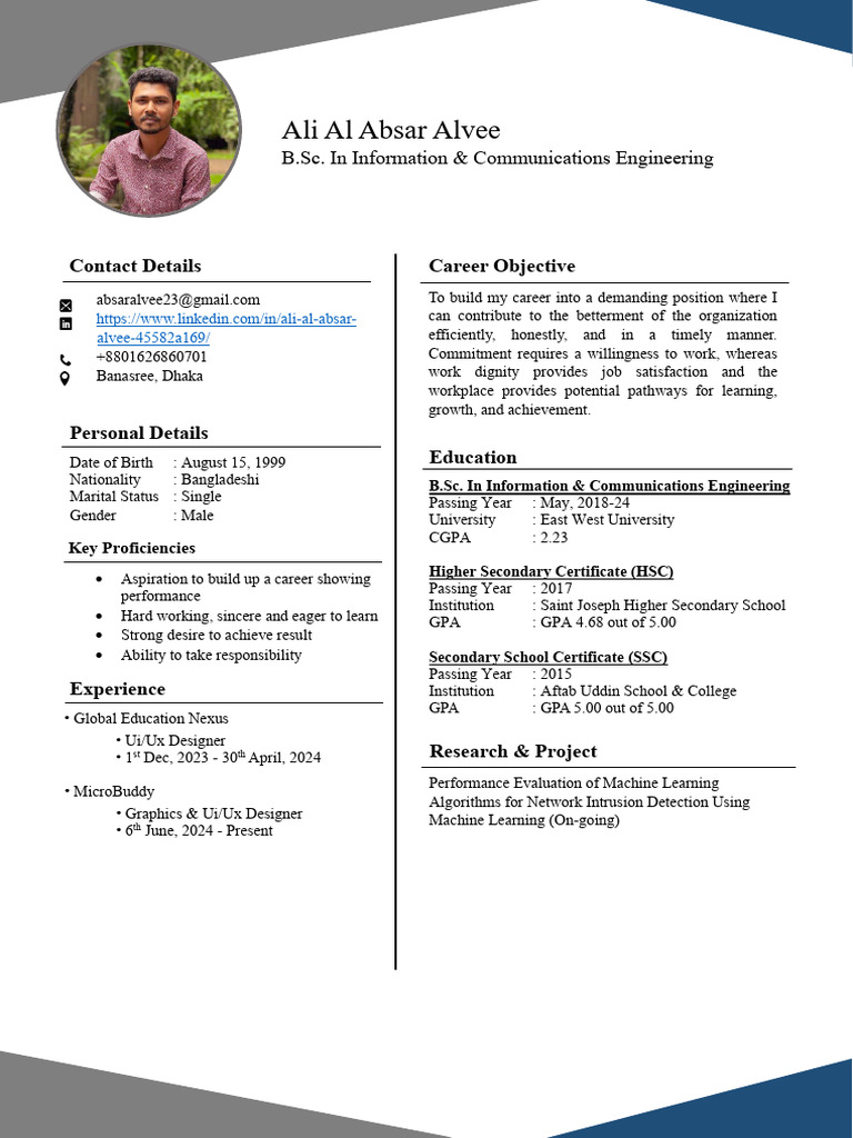 Resume - Ali Al Absar Alvee | PDF