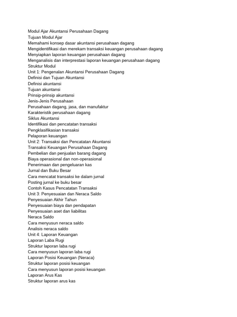 Modul Ajar Akuntansi Perusahaan Dagang | PDF | Bisnis | Hukum
