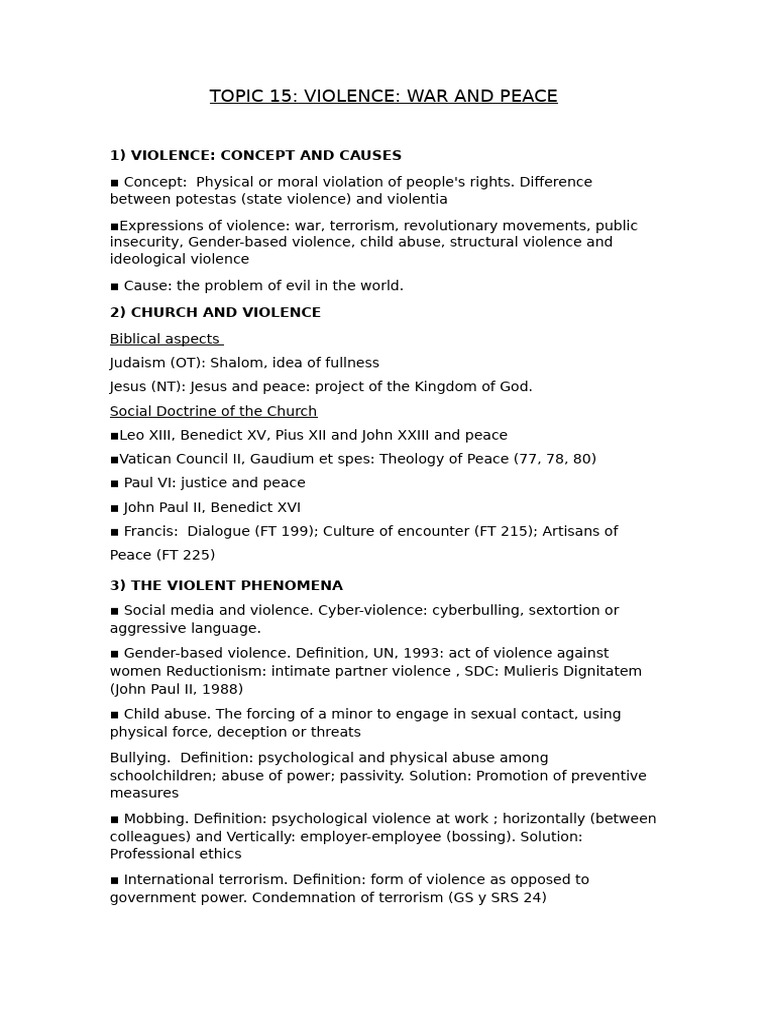 Christianism T15 | PDF | Violence | Peace