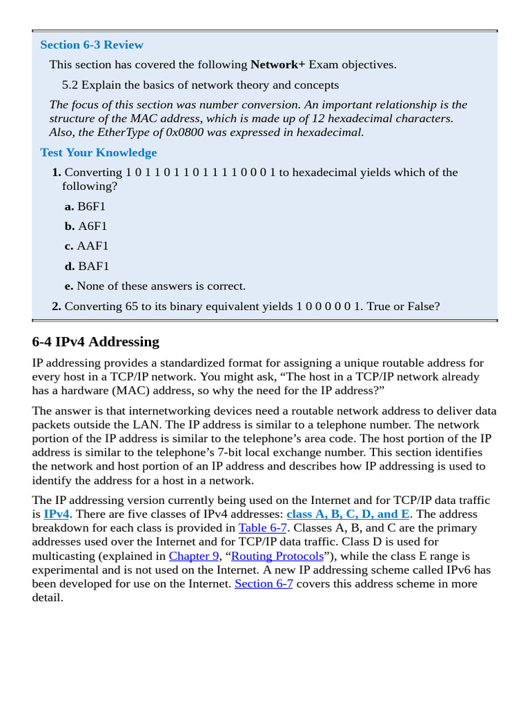 Ipv4 Addressing And Subnetting Pdf Ip Address Internet Protocols