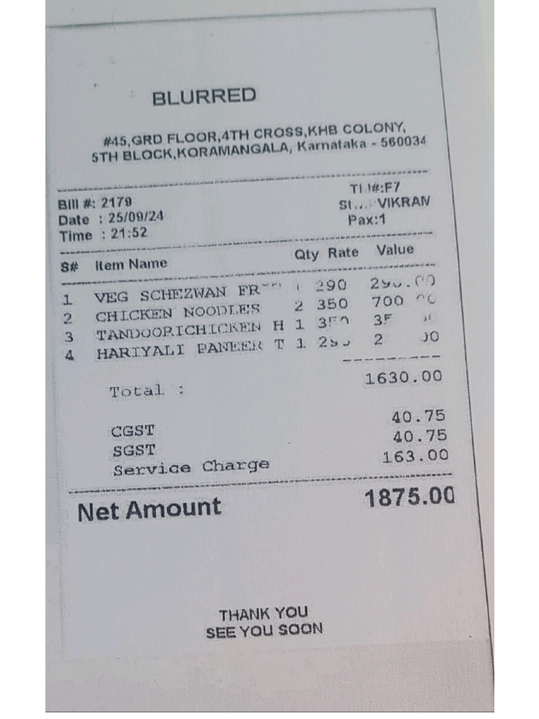 Food Bill 2 | PDF