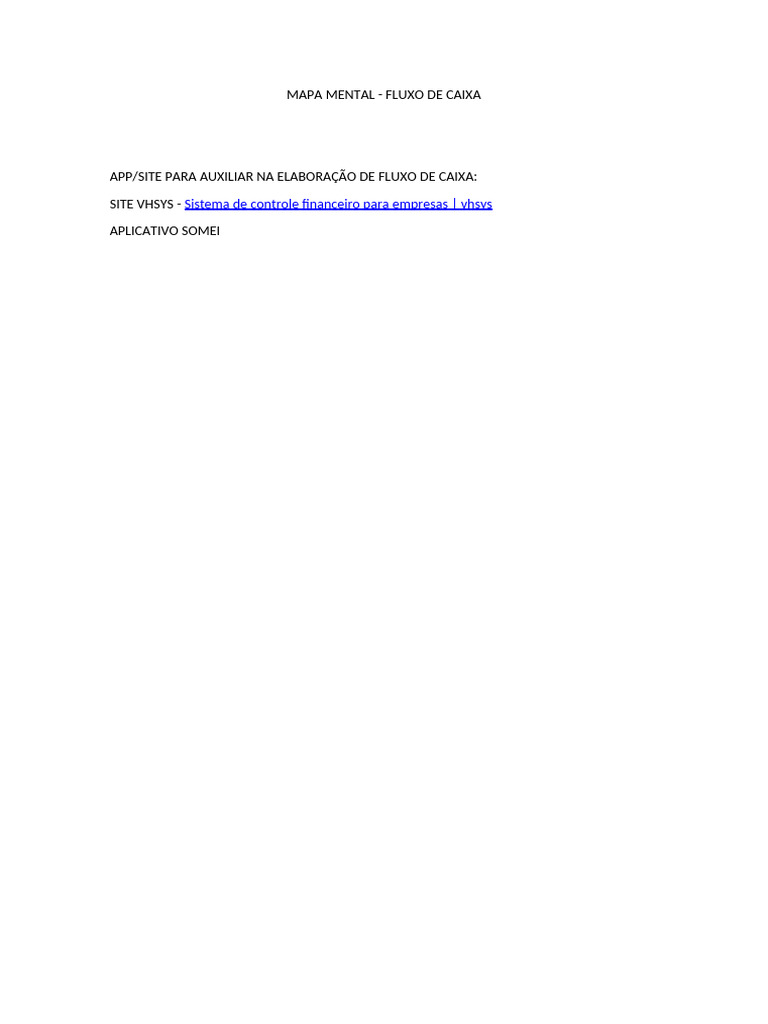 Mapa Mental Fluxo de Caixa | PDF
