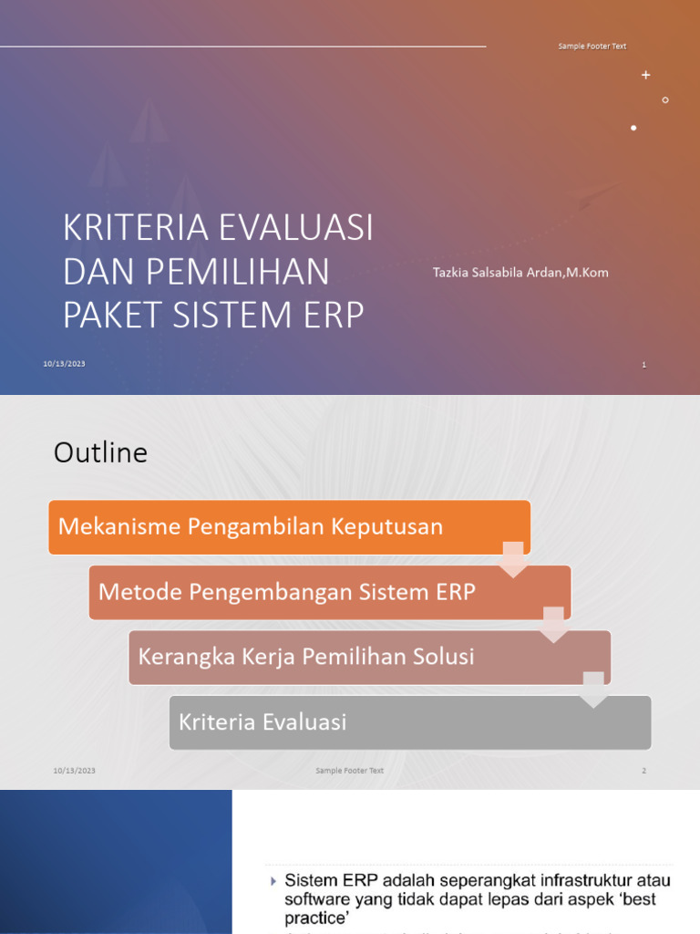 Pertemuan 5 - Kriteria Evaluasi Dan Pemilihan Paket Sistem Erp | PDF | Komputer