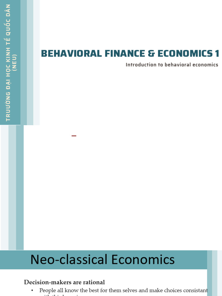 Slides ch1 - Neoclassical Economics | PDF | Utility | Risk Aversion