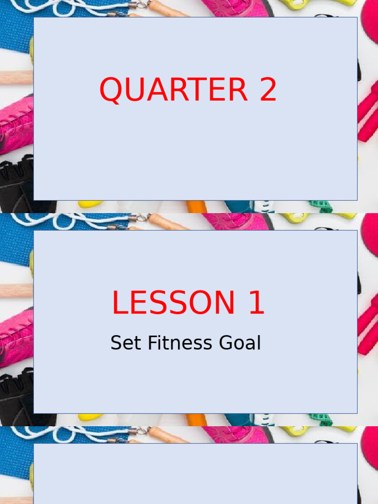 Lesson 1 Fitness Goals | PDF | Physical Fitness | Management Of Obesity
