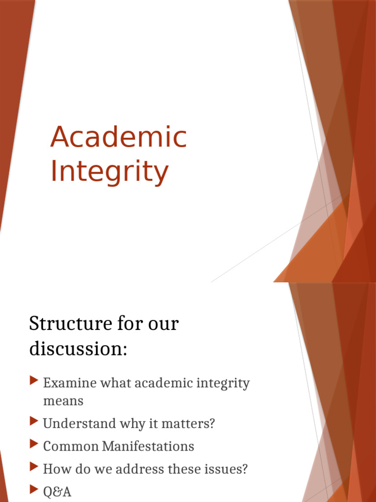 Academic Integrity Presentation | PDF | Academic Dishonesty | Plagiarism
