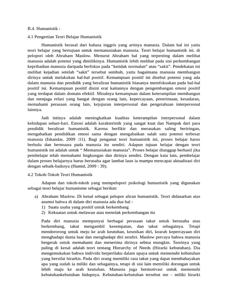Teori Humanistik | PDF