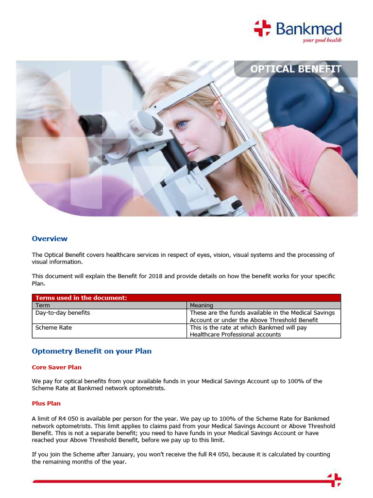 Optical Benefit Core Saver Plus Plans | PDF | Optometry