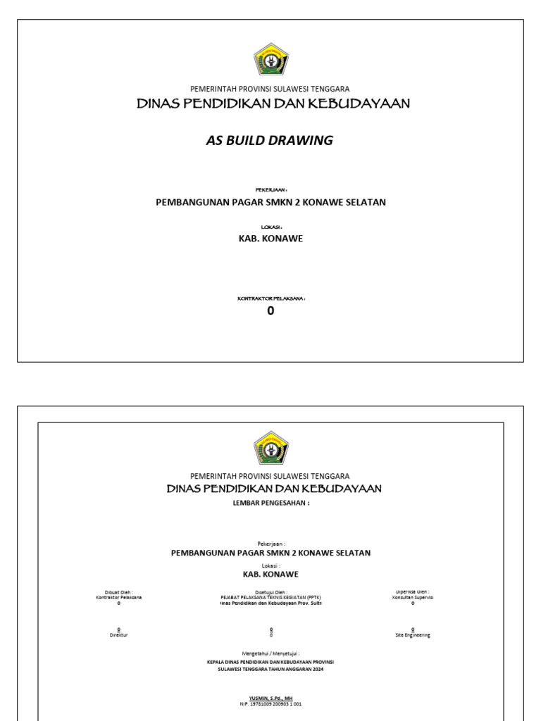 Asbuilt Drawing Pagar SMKN 2 Konawe | PDF