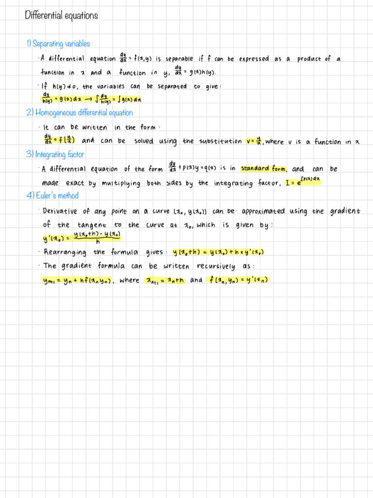 Differential Equation Theory Notes | PDF | Derivative | Gradient